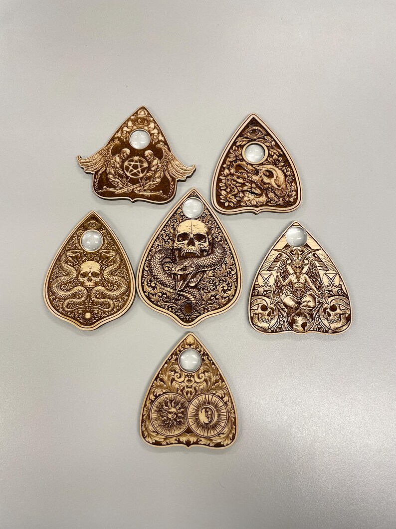 Ouija Board Planchette Set, Wooden Spirit Board Pointer, Gothic Occult ...
