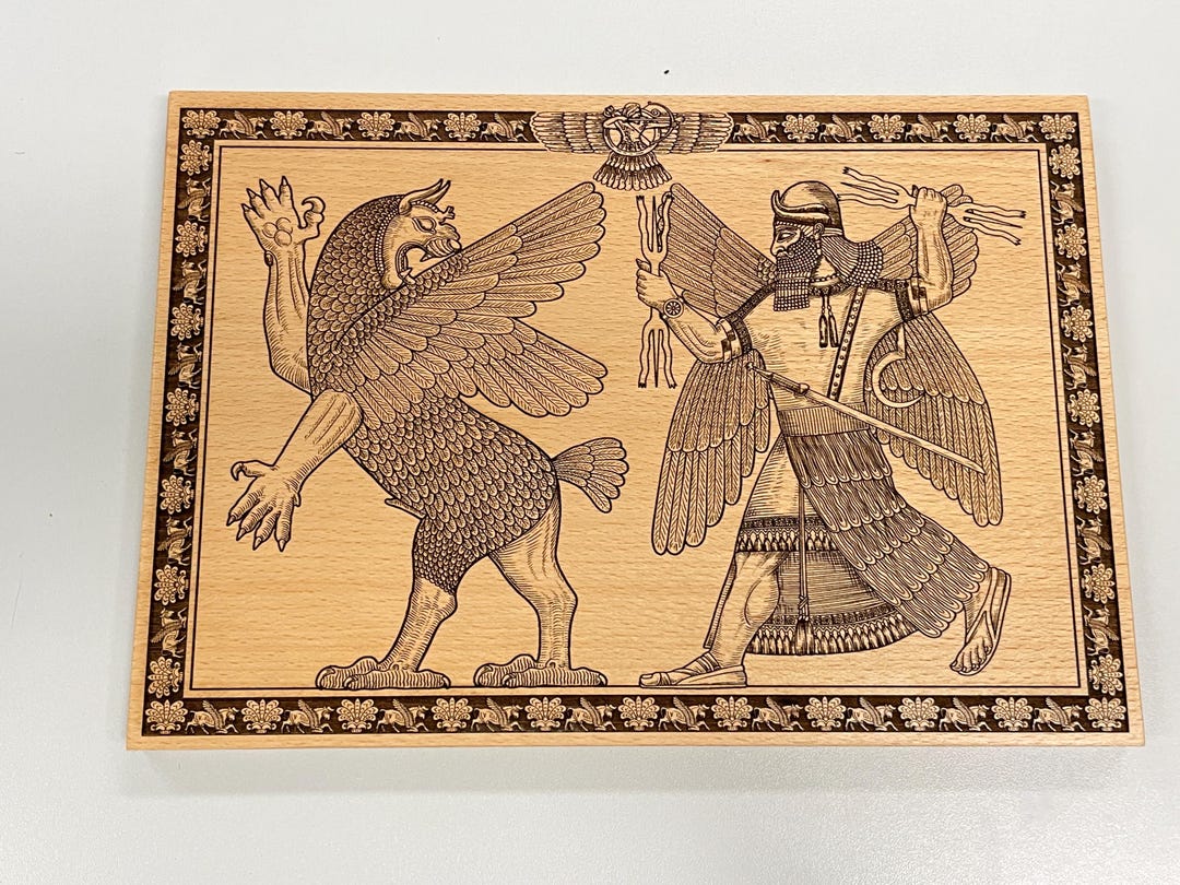 Sumerian Anunnaki Decor | Assyrian Mythology Relief | Winged God ...