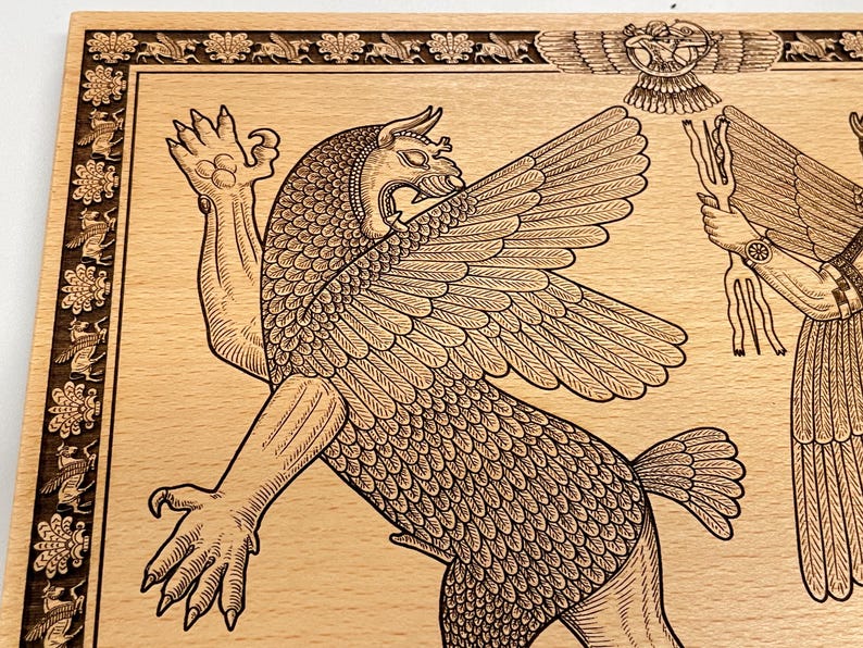 Sumerian Anunnaki Decor | Assyrian Mythology Relief | Winged God ...