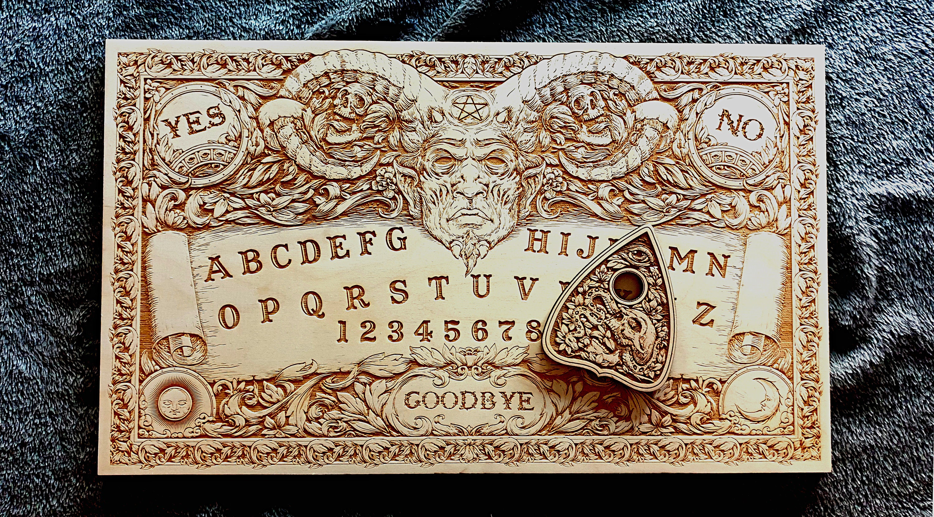 Ouija Board With Demon and Skulls Spirit Board Wooden - Etsy