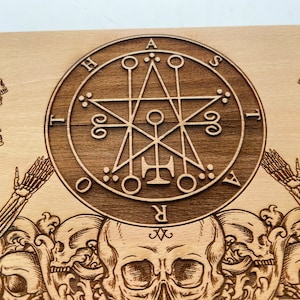 Altar Table Engraved With Sigil of Astaroth , Wooden Ritual Table, Ars ...