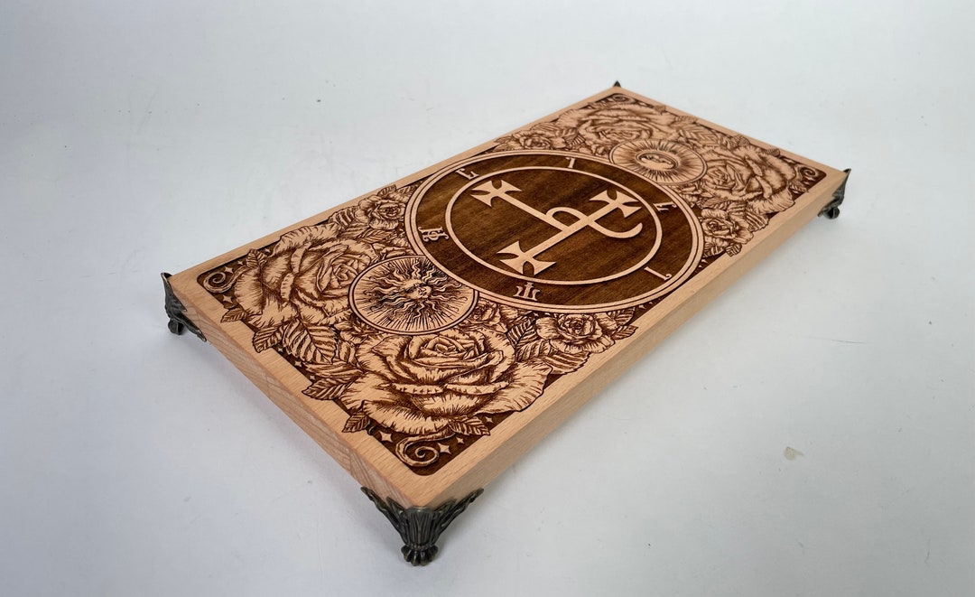 Lilith Sigil Altar Wooden Ritual Table , Altar Offering Table, Sigil of ...
