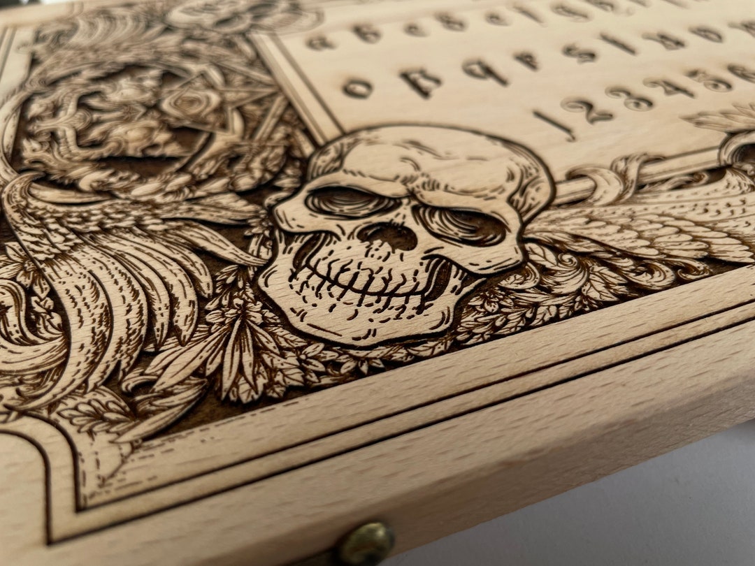Ouija Board With Demons and Skulls Wooden Carving Luxury Edition, Wood ...