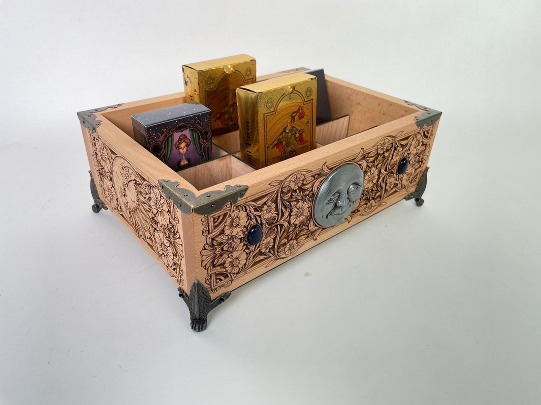 Tarot and Oracle Deck Organizer for Multiple Decks 12 Slots Happy Moon ...