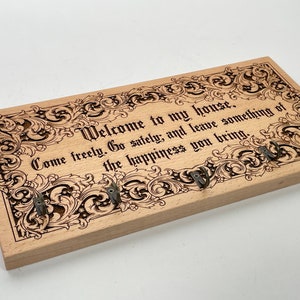 Bram Stoker Dracula Decor Welcome Sign Quote Key Holder, Welcome to My ...