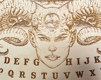Ouija Board With Demons and Skulls Wooden Carving Luxury Edition, Wood ...