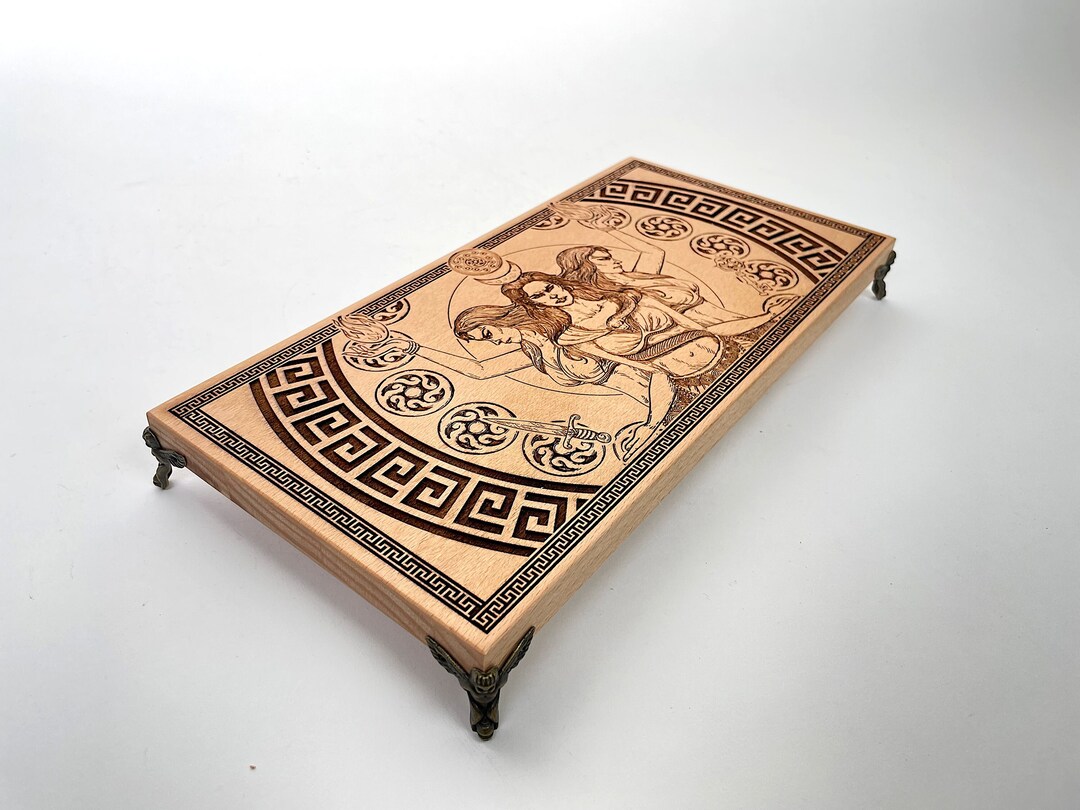 Hecate Altar Table, Hekate Altar Board Engraved, Wooden Ritual Table ...