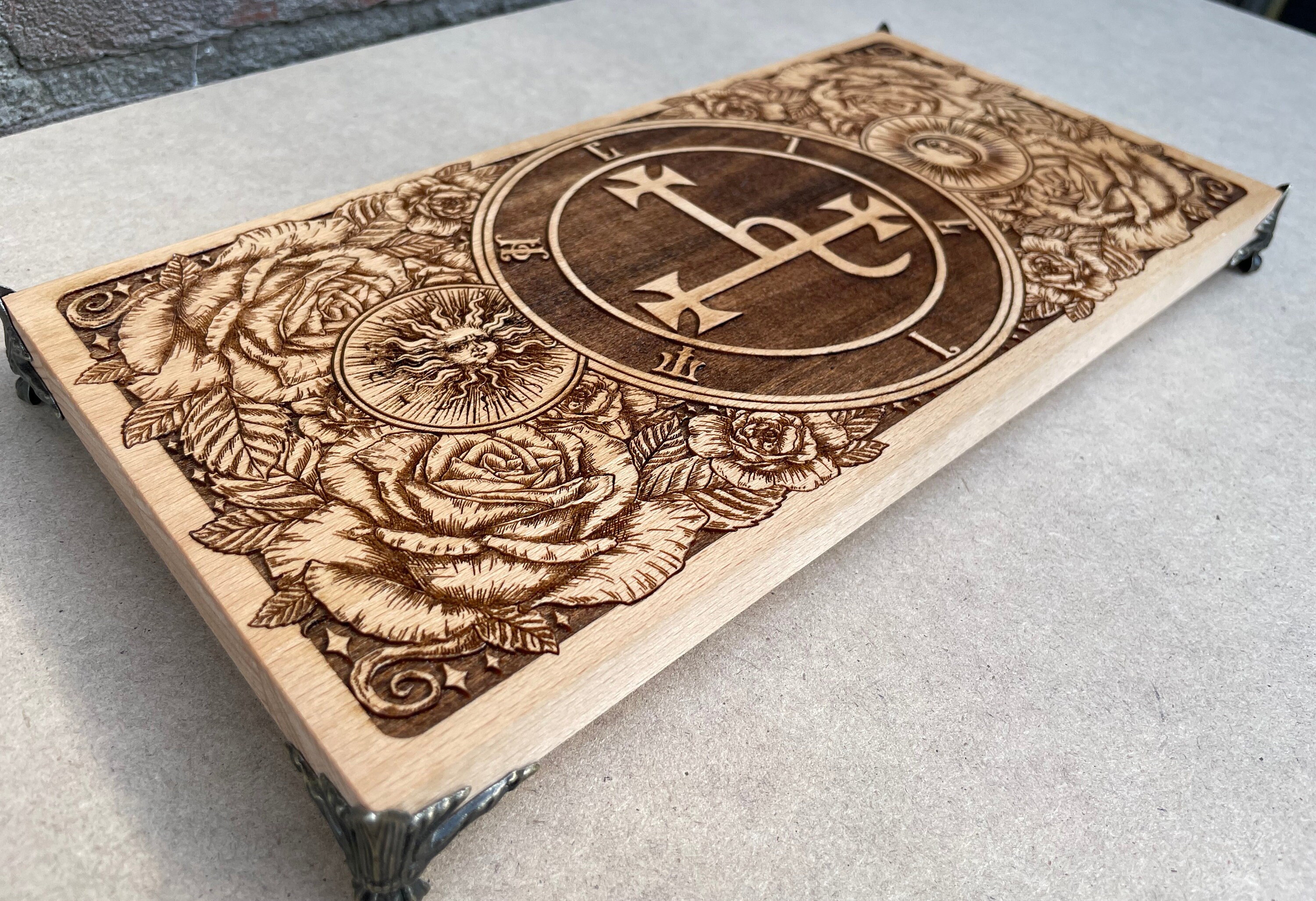 Lilith Sigil Altar Wooden Ritual Table , Altar Offering Table, Sigil of ...