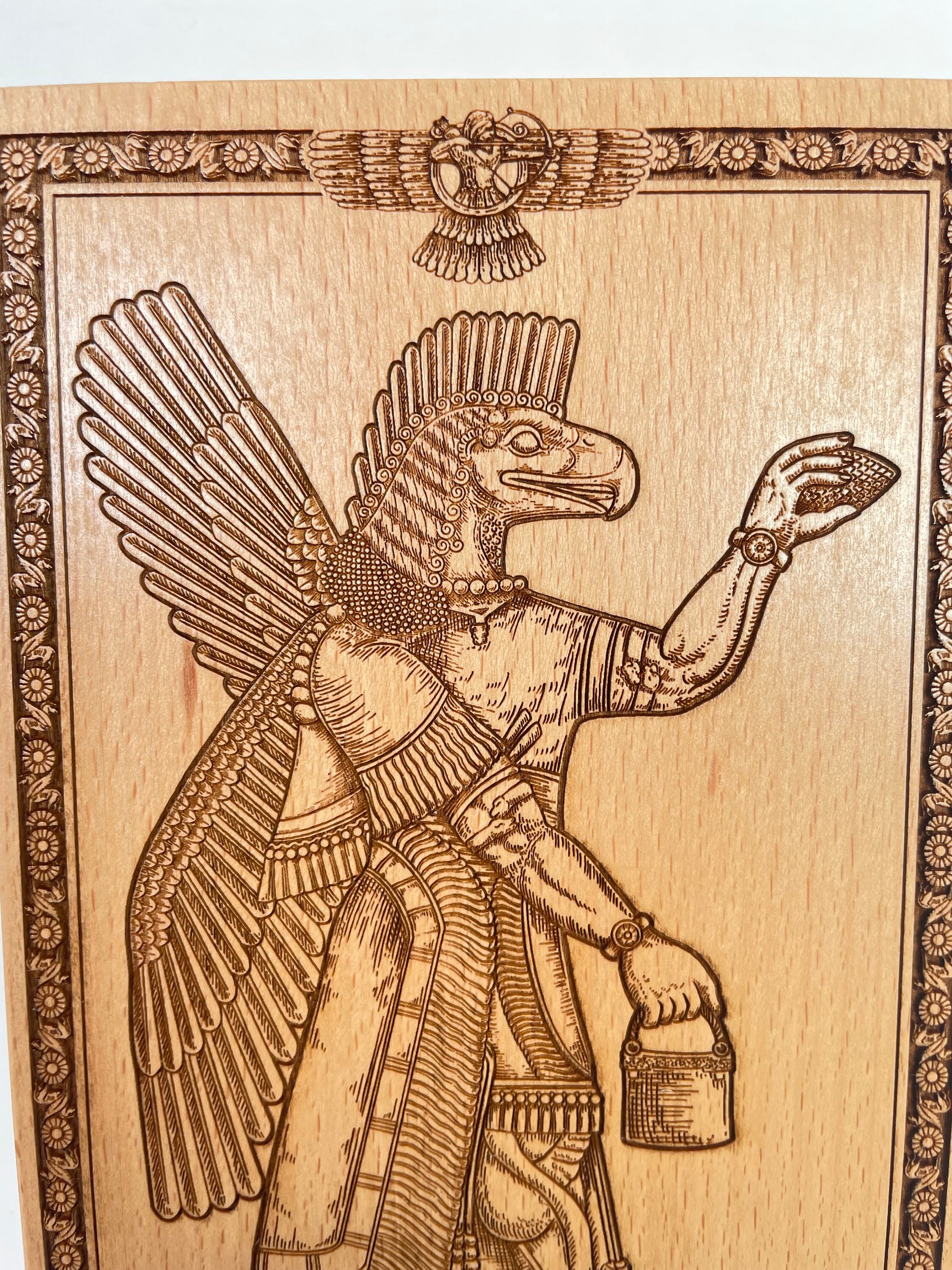 Anunnaki ,winged Sumerian God ,apkallu Board Engraved on Wood ,ancient ...