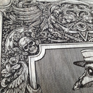 Plague Doctor Gothic Home Wall Decor Engraved on Wood and Hand Painted ...