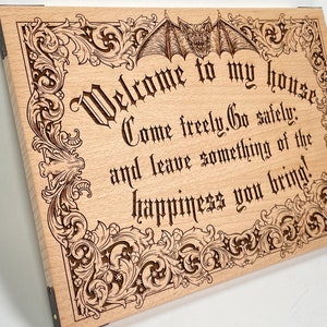 Bram Stoker Dracula Quote Welcome Sign Wall Decor Welcome to My House ...
