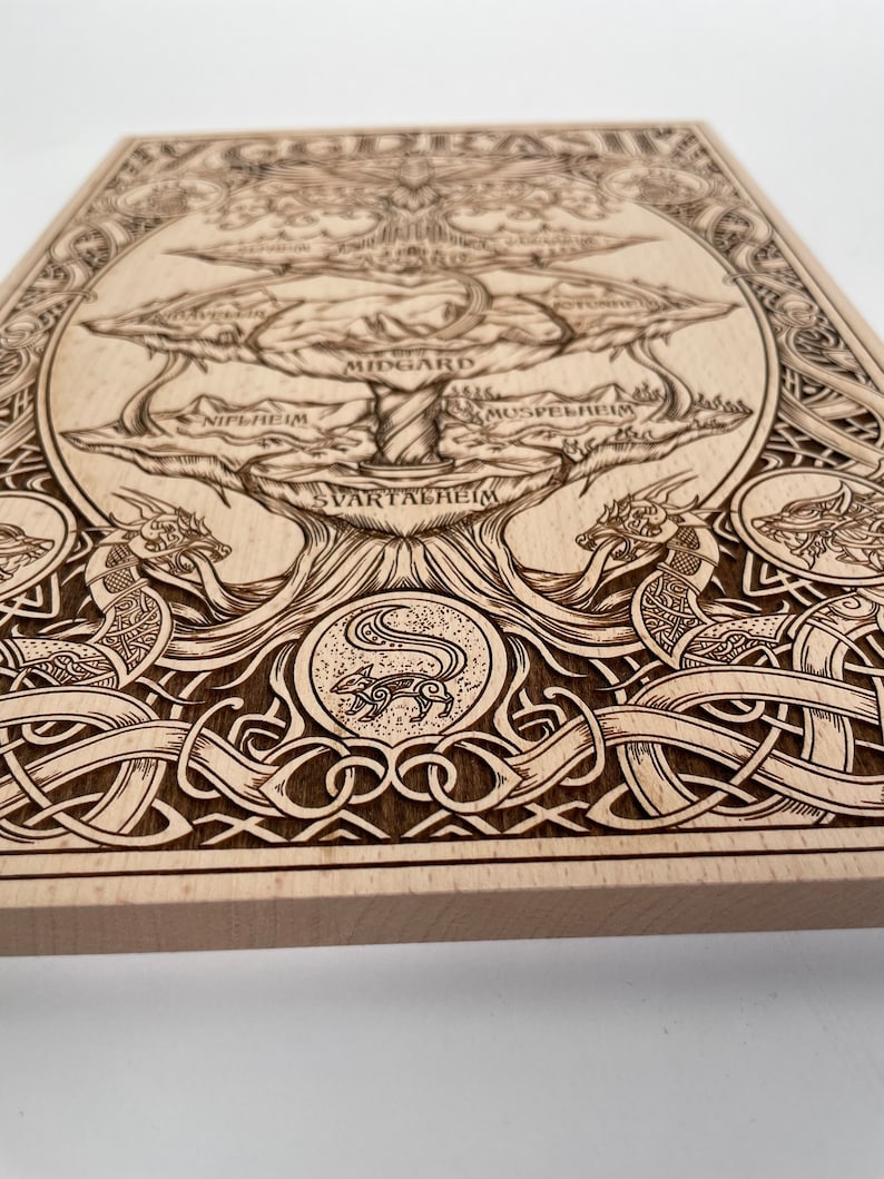 Yggdrasil Nine Realms, World Tree TREE OF LIFE, Norse Mythology Wall ...