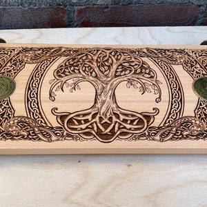 Altar Table Tree of Life Viking Engraved, Norse Wooden Ritual Table ...