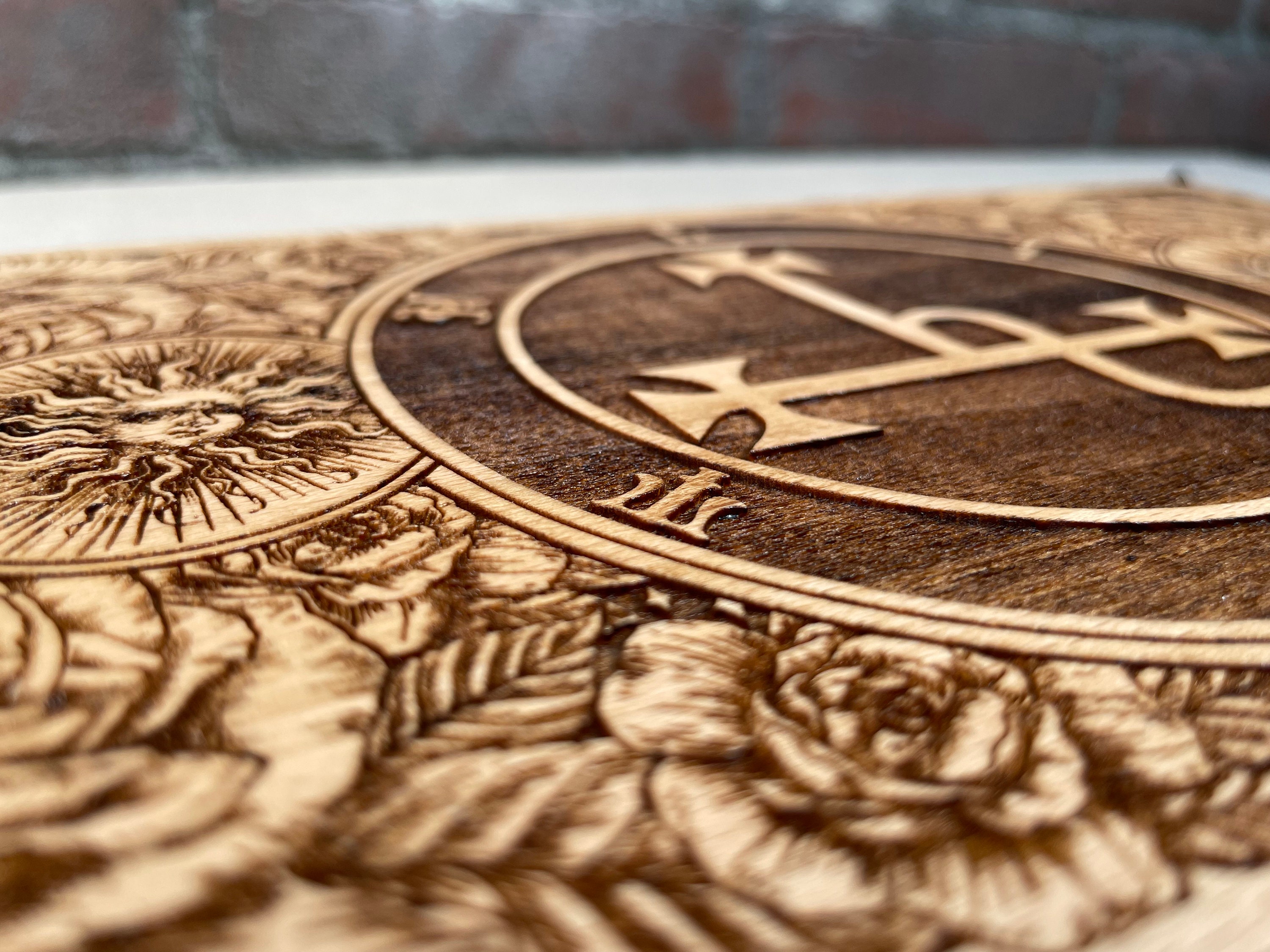 Lilith Sigil Altar Wooden Ritual Table , Altar Offering Table, Sigil of ...
