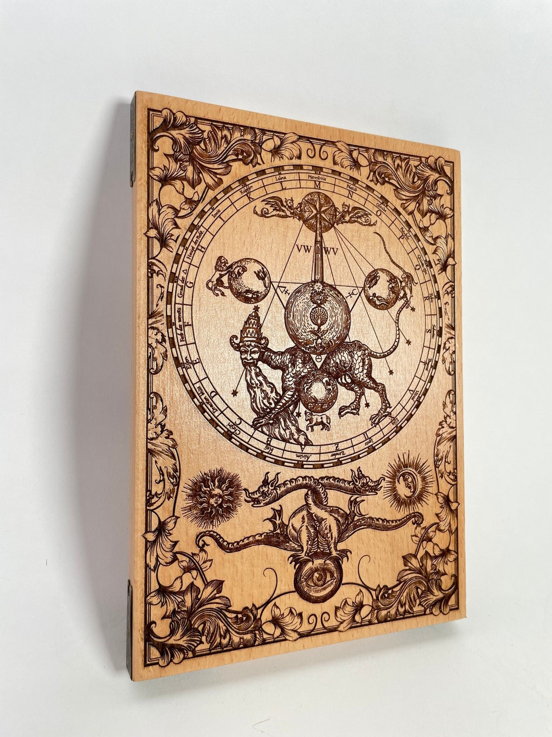 Alchemy Occult Symbols Board Engraved on Wood Cabala Sign Gothic ...