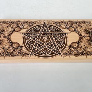 Witches Altar Table Pentagram , Wiccan Altar as Above Engraved, Wooden ...