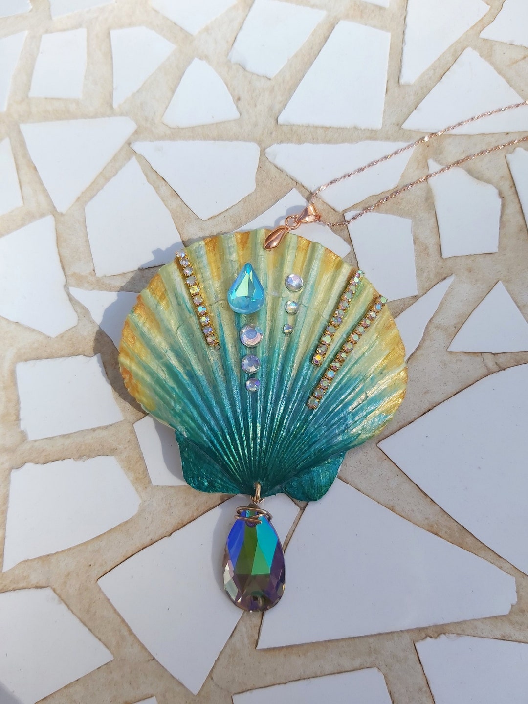 Mermaid Necklace Shell Necklace Shell Pendant Shell Choker - Etsy