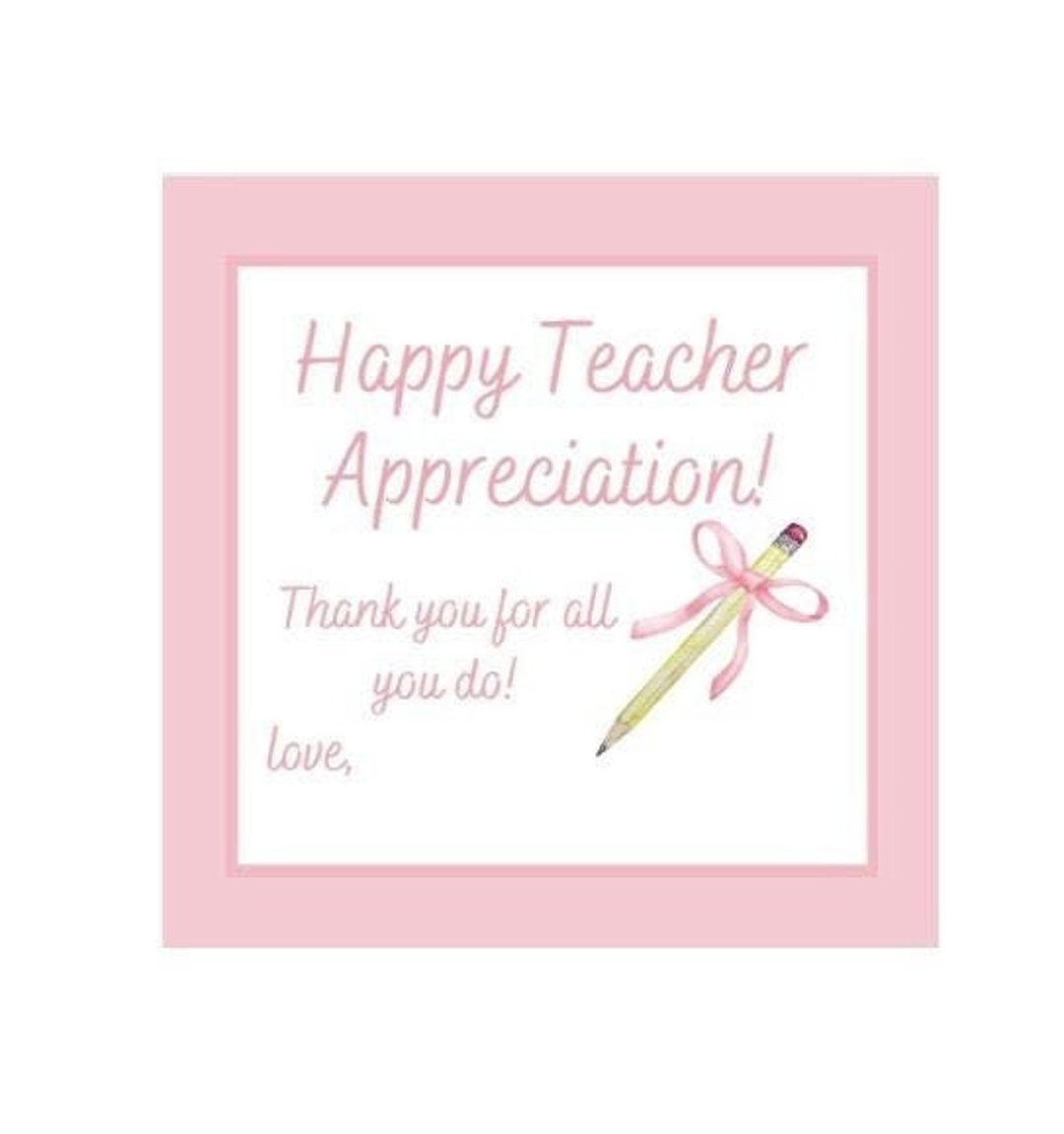 Teacher Appreciation Gift Tag | Pink Teacher Appreciation | Teacher ...