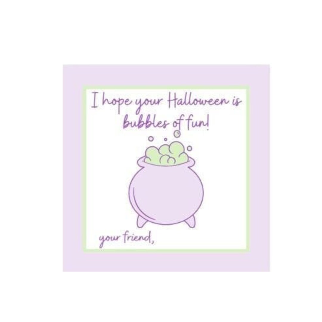 Halloween Bubbles Gift Tag: Printable Class Favor (digital Download) - Etsy