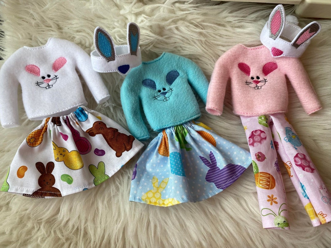 Bunny Elf Sweater, Skirts or Pants, Bunny Ears, Elf 12in Christmas Elf ...