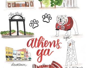University of Georgia Art Print - Etsy