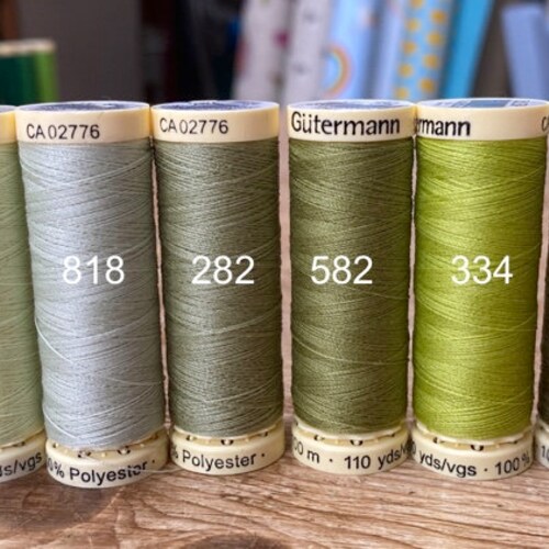 Gutterman Sew All Thread 100% Polyester 100metres Green - Etsy UK