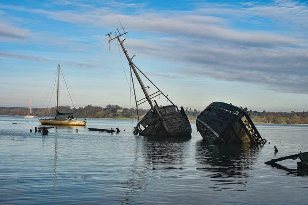 A3 Print of Ship Wrecks at Pin Mill, Suffolk - Etsy UK