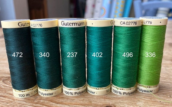 Gutterman Sew All Thread Green 100% Polyester 100metres - Etsy UK