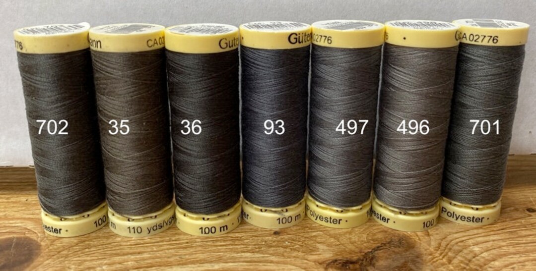 Gutterman Sew All Thread, Grey Threads, 100% Polyester, 100metres - Etsy
