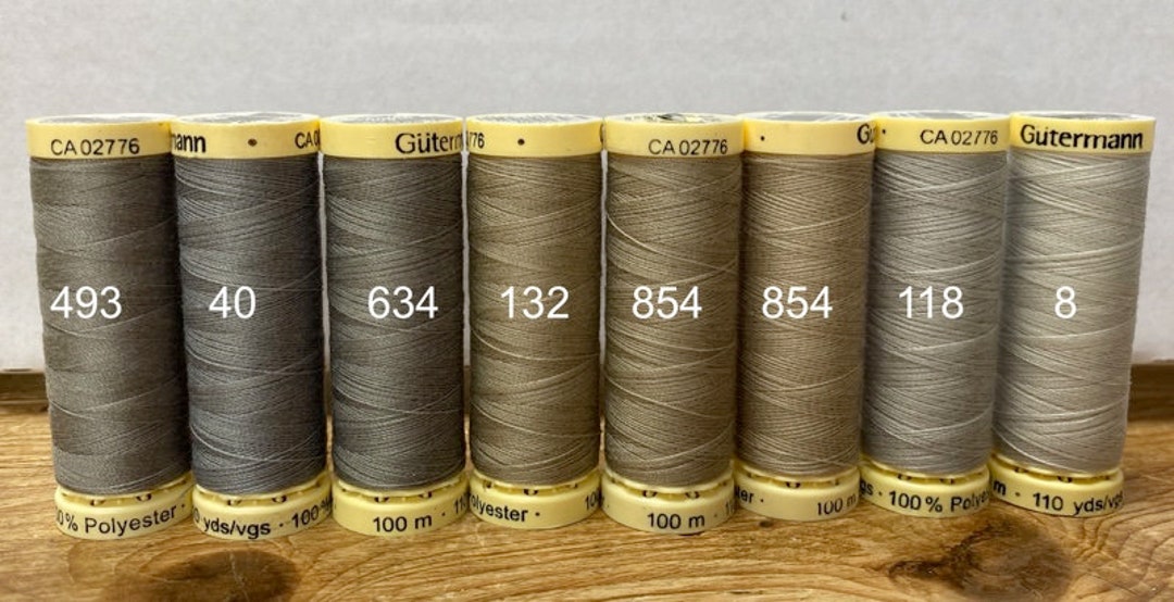 Gutterman Sew All Thread, Grey Neutral Threads, 100% Polyester ...