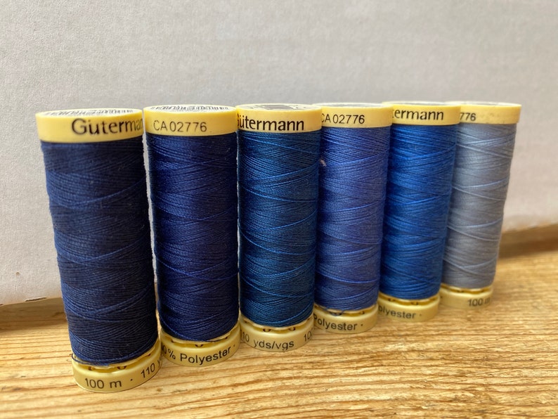 Gutterman Sew All Thread 100% Polyester 100metres Navy - Etsy UK