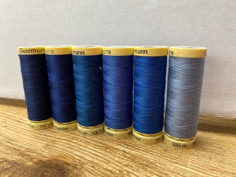Gutterman Sew All Thread 100% Polyester 100metres Navy - Etsy UK