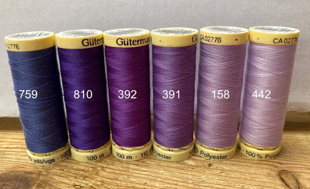 Gutterman Sew All Thread, Purple Shades, 100% Polyester, 100metres - Etsy