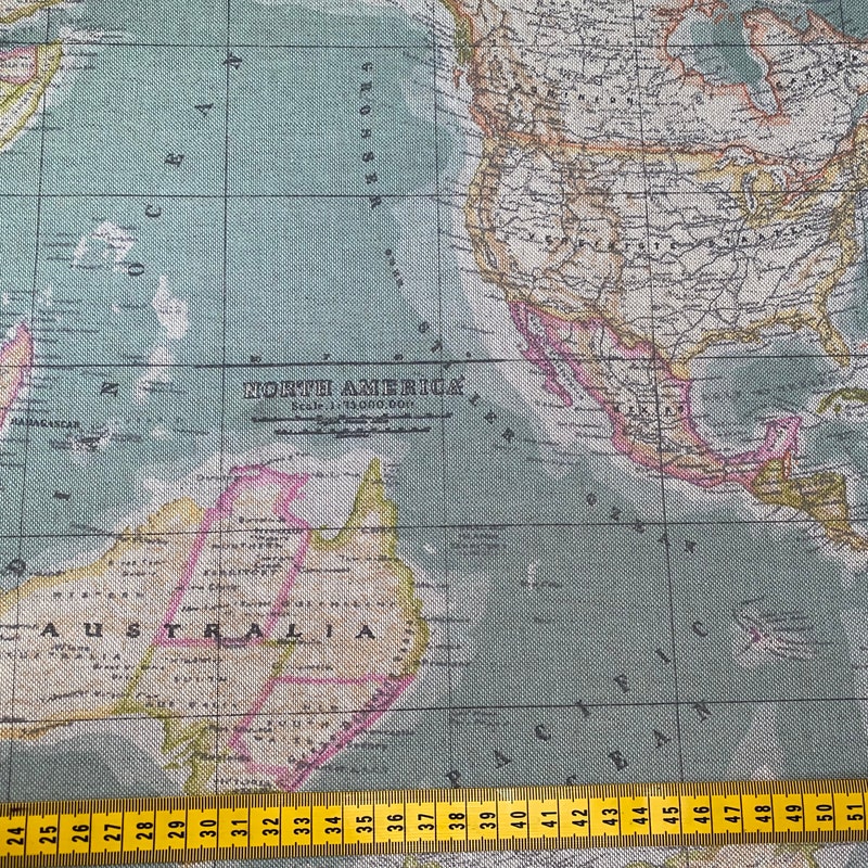 World Map Fabric - Etsy