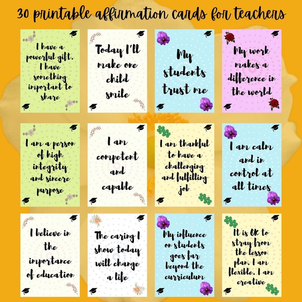 Teacher Affirmations - Etsy