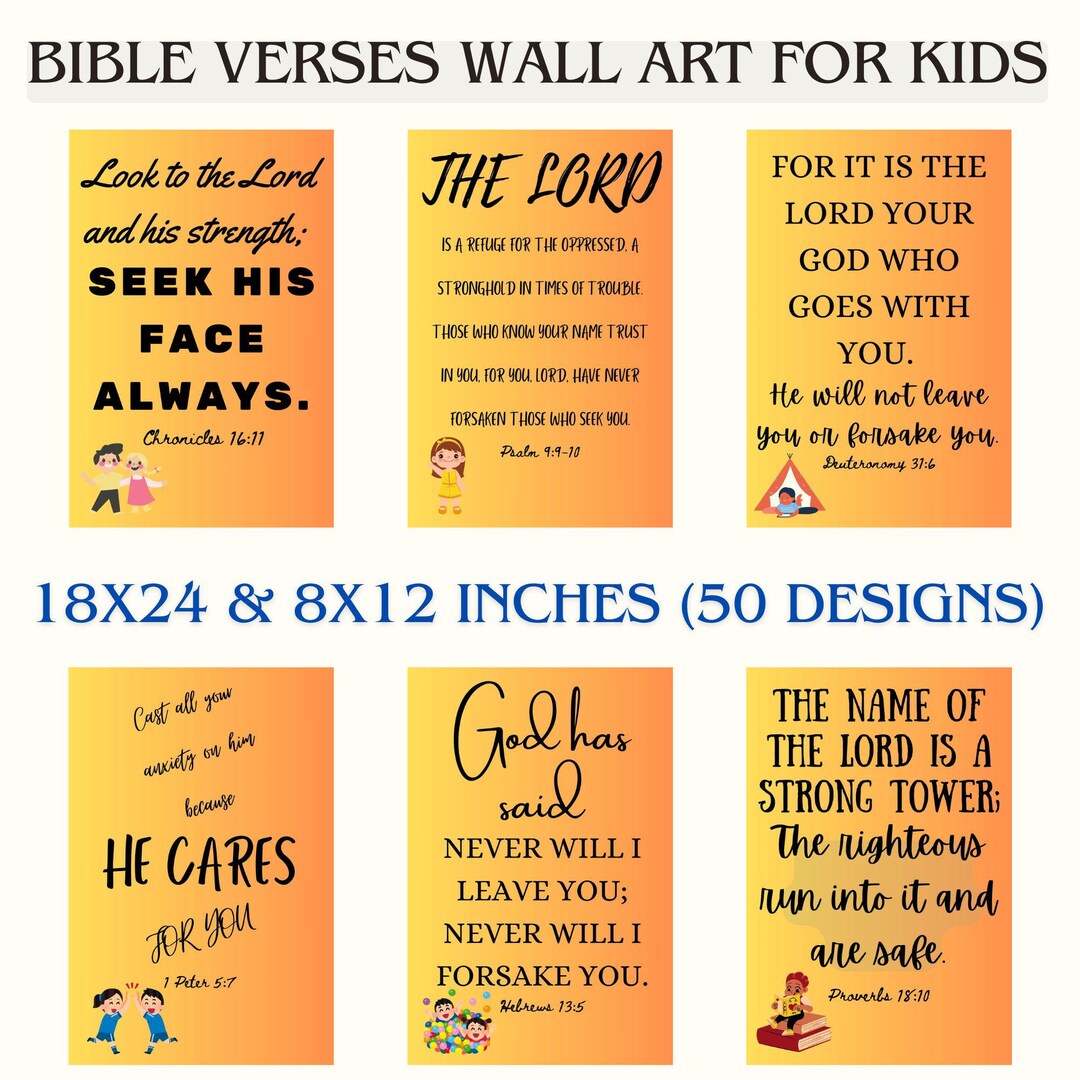 Bible Verses for Children, Bible Cards for Kids, Scripture Cards ...