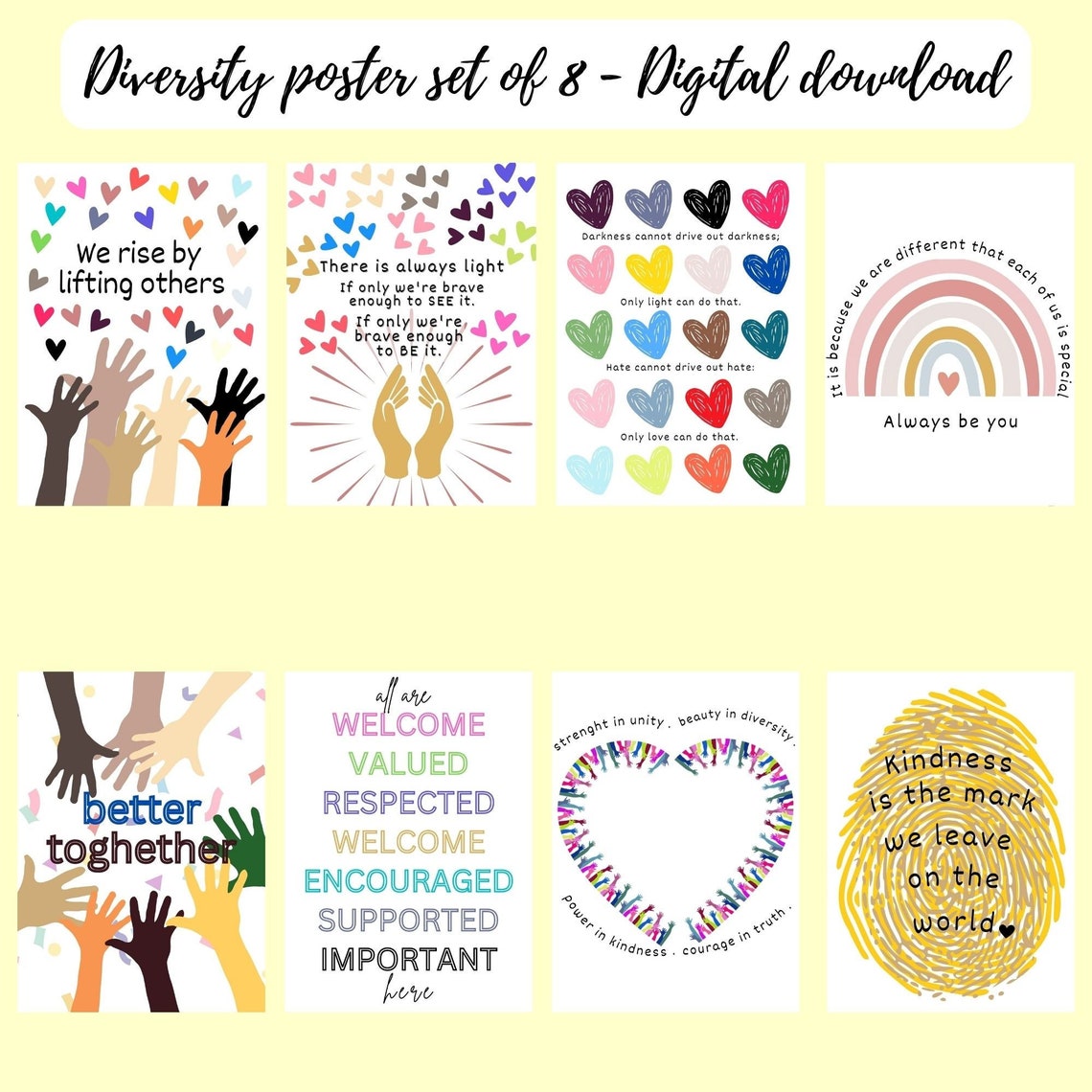 Diversity Equity and Inclusion Posters, Diversity Poster for Classroom ...