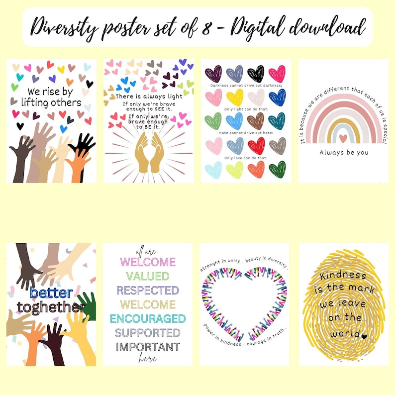 Diversity Equity and Inclusion Posters, Diversity Poster for Classroom ...