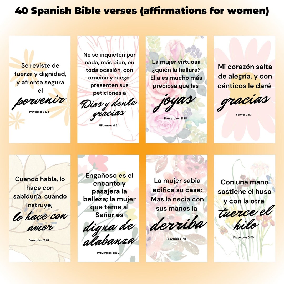Spanish Bible Verse Cards: Affirmations for Women (digital Download) - Etsy