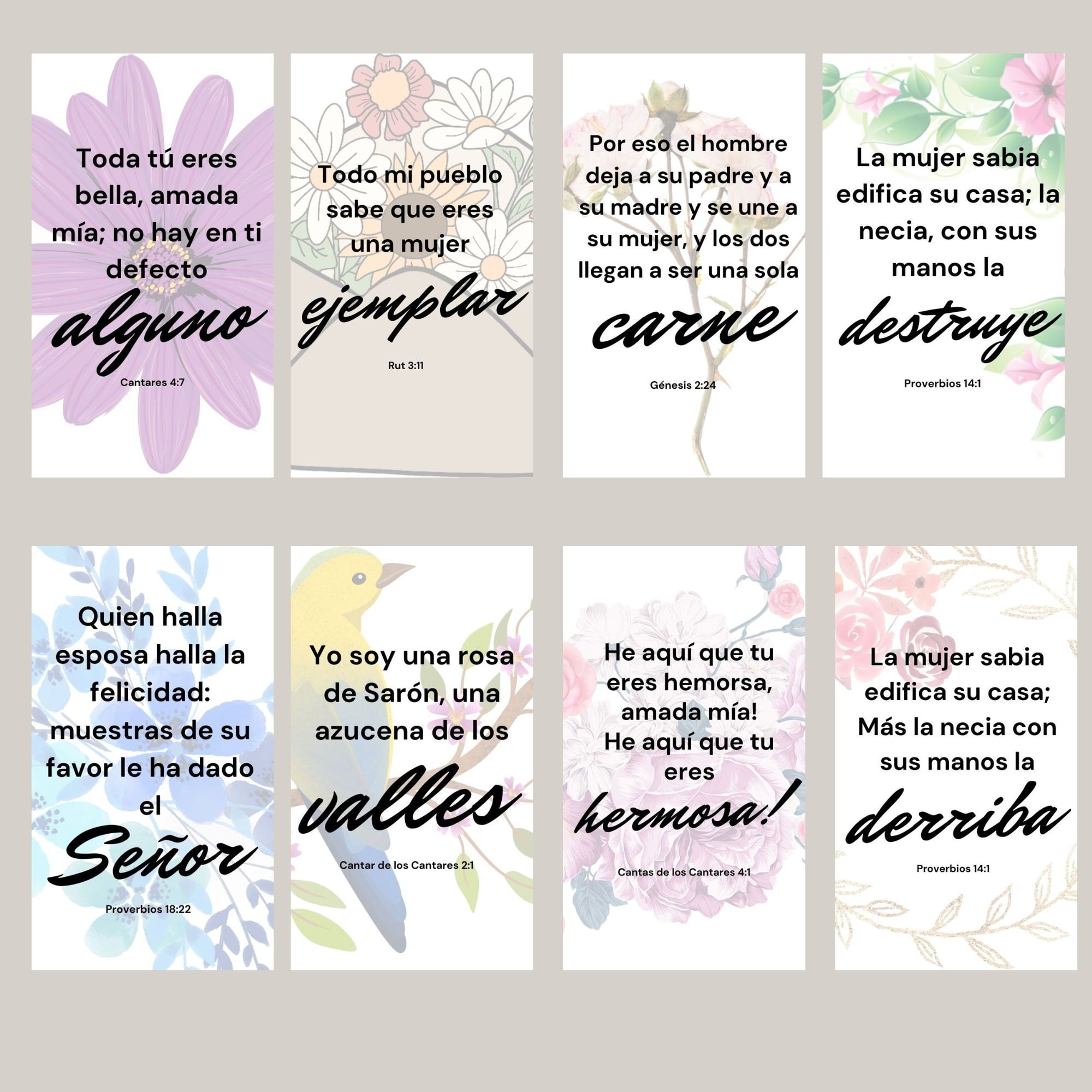 Tarjetas de versículos de la Biblia en español, decoración de la pared ...