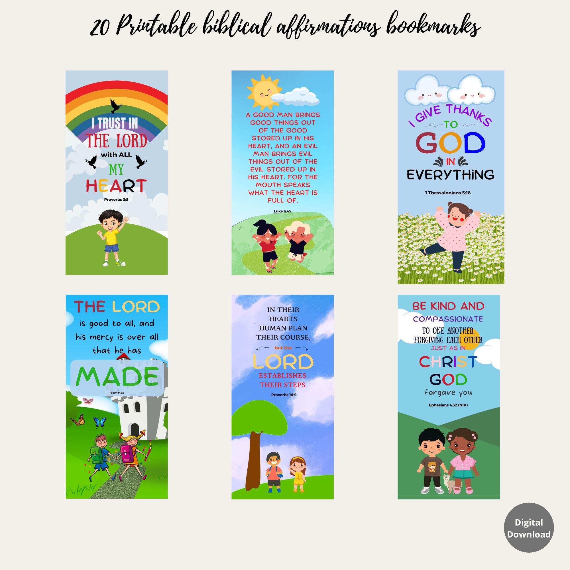 200 Bible Verse Printable Cards, Bookmarks, Wall Art, Tags, Bundle ...