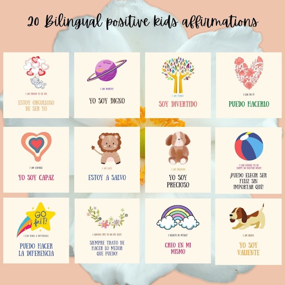 Bilingual Affirmations for Kids Spanish Affirmation Cards for | Etsy