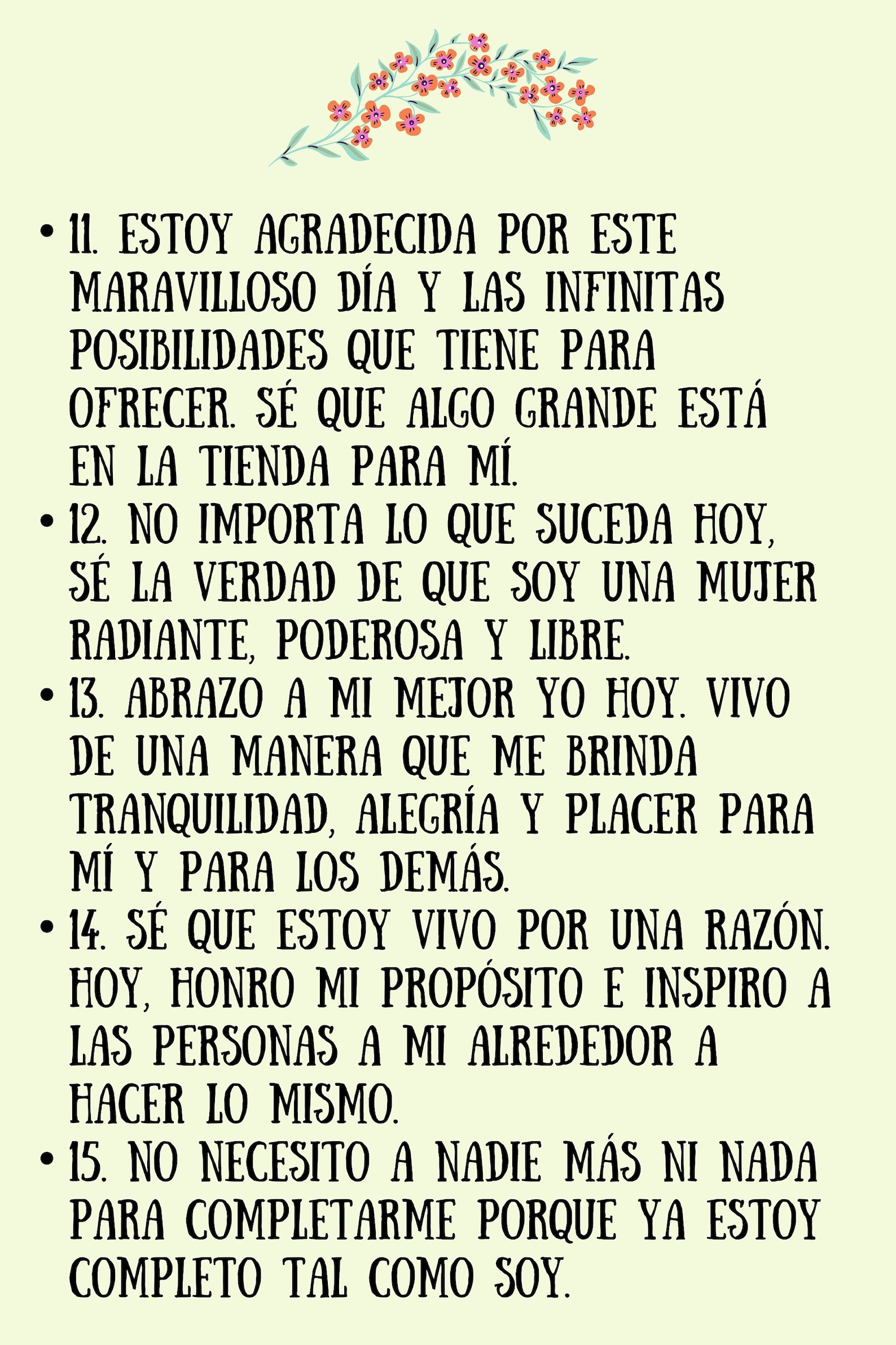 Spanish Affirmation Cards for Women: Positive Daily Mantras (digital ...