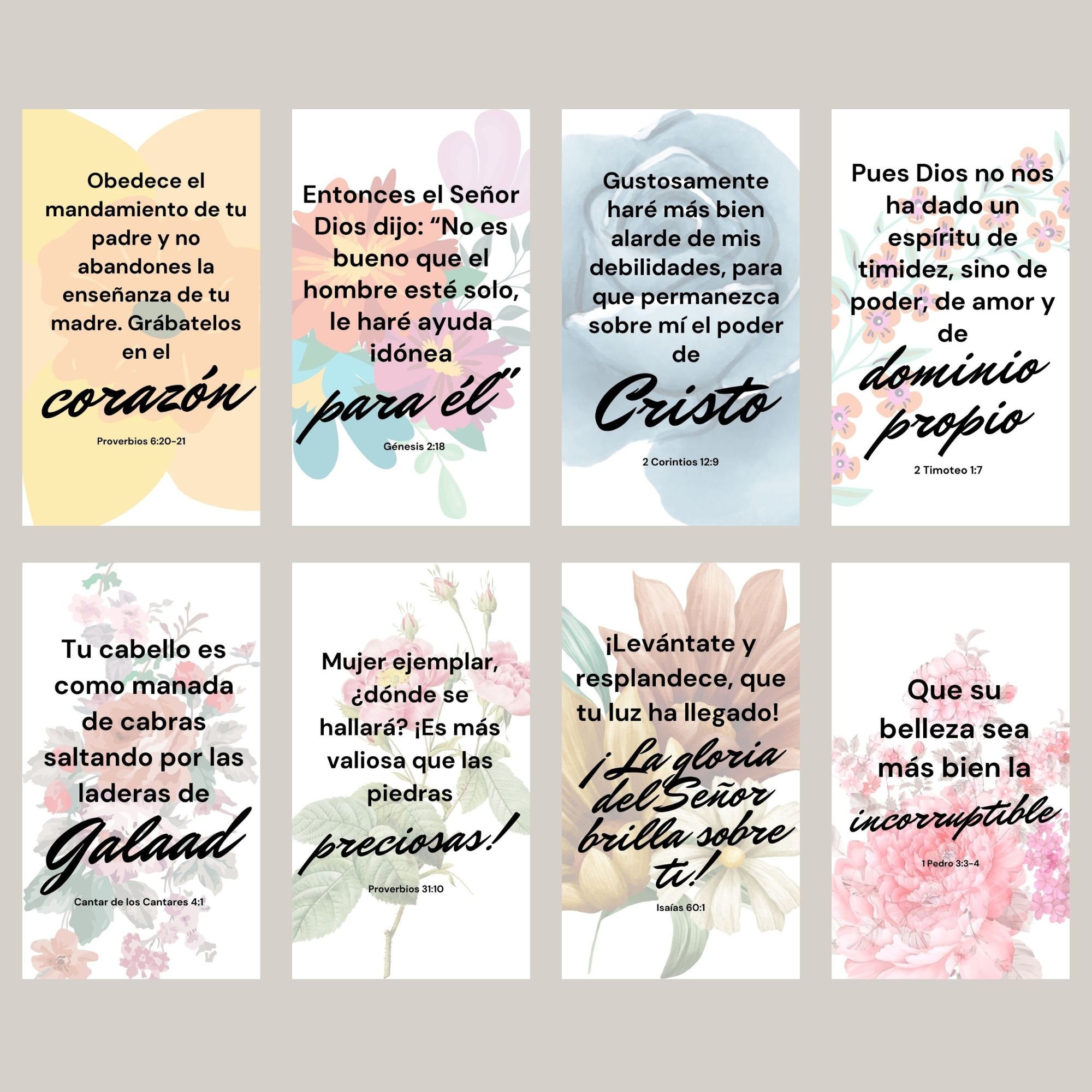 Spanish Bible Verse Cards, Spanish Bible Verse Wall Decor, Spanish ...