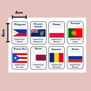 Flash Cards for Kids Flags, Country Flags, Digital, Printable, Capital ...