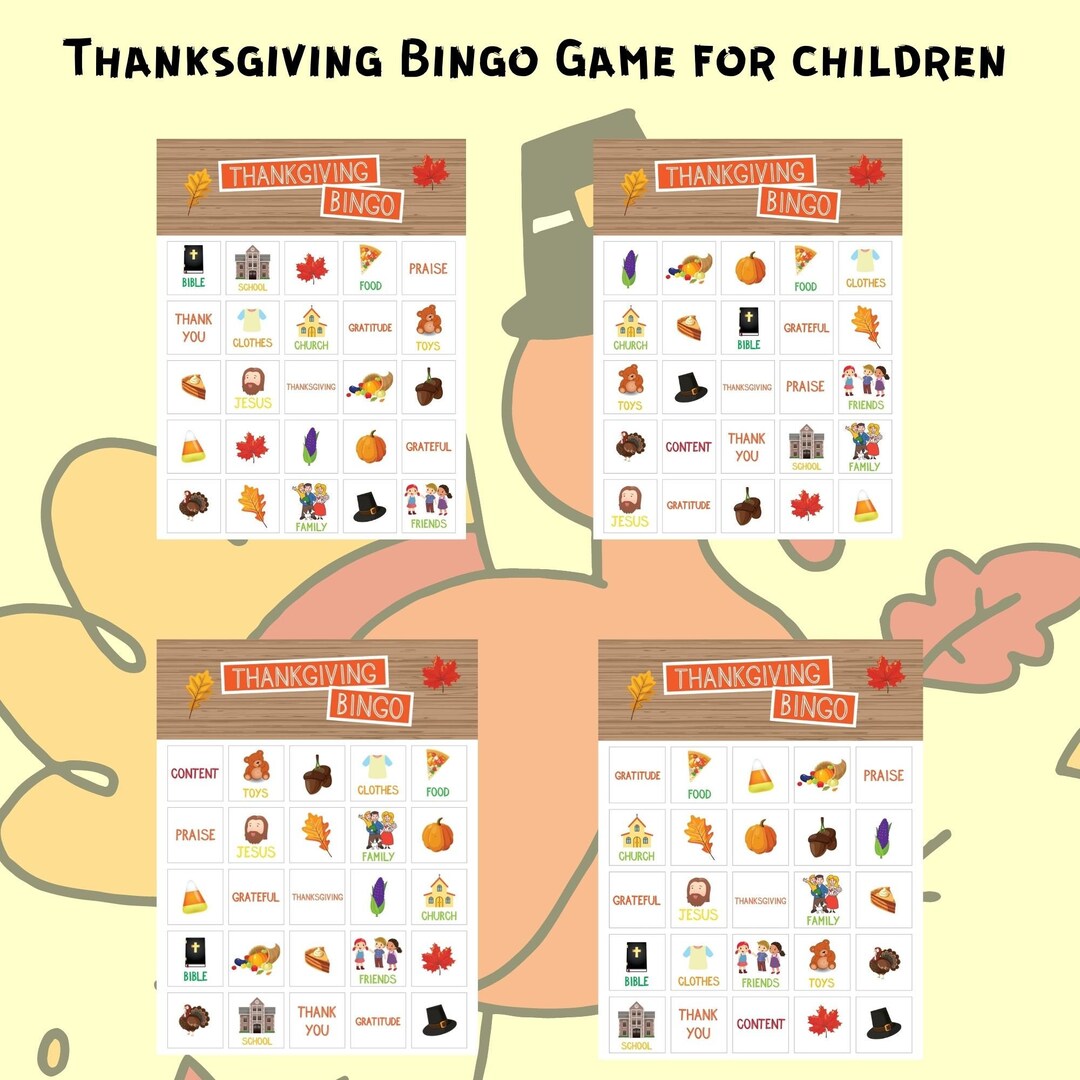Thanksgiving Bingo Cards, Bible Game for Kids (digital Download) - Etsy