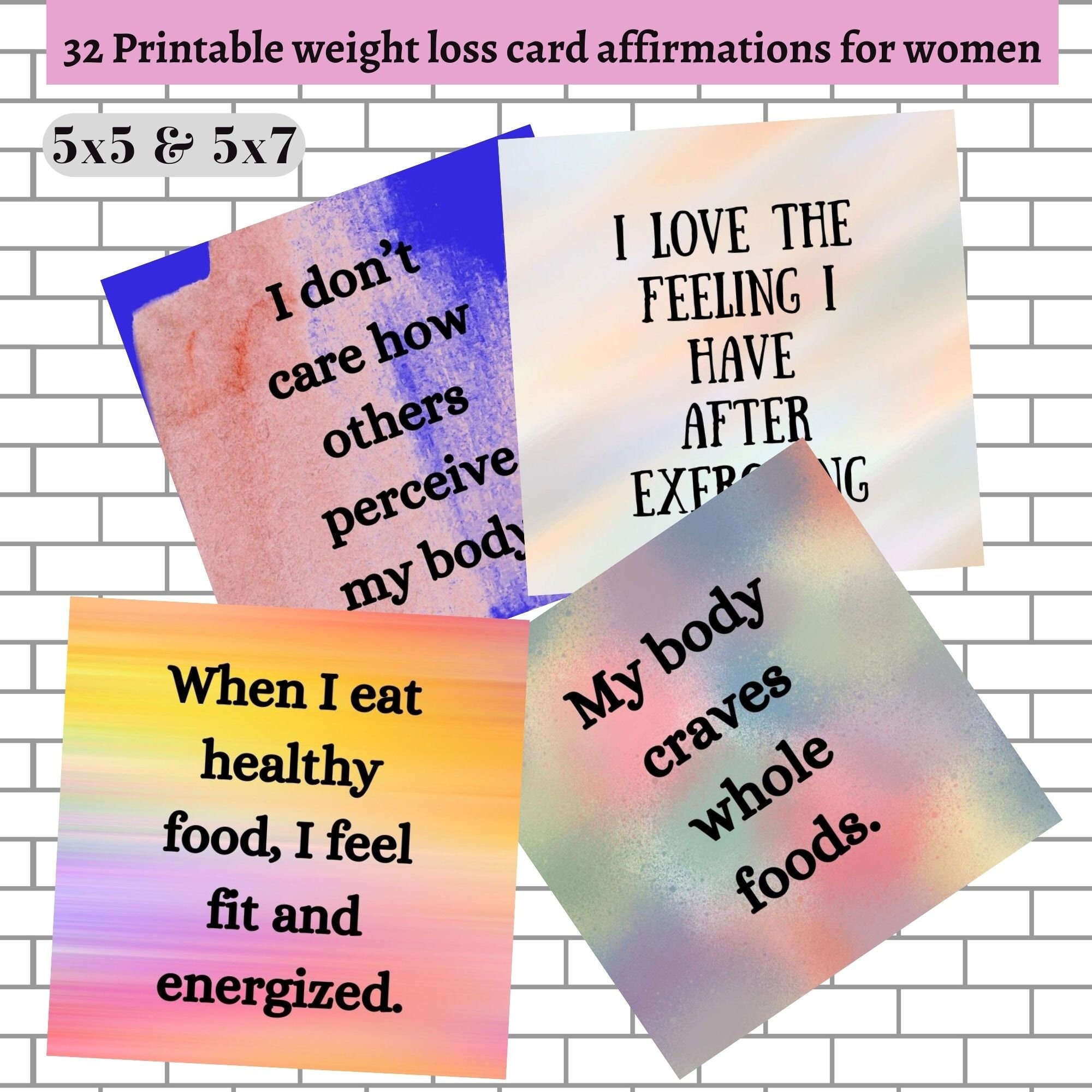 Weight Loss Affirmation Cards for Women – Printable Motivation (PDF) - Etsy