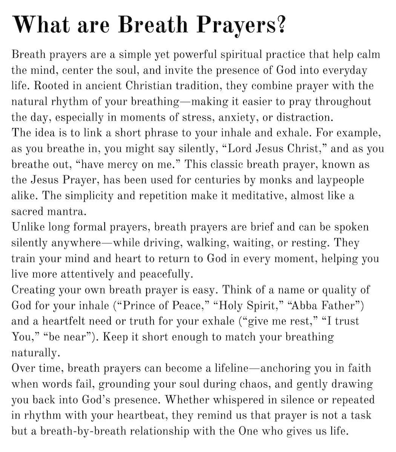Christian Breath Prayer Cards: Scripture Meditation, Faith-based Self ...