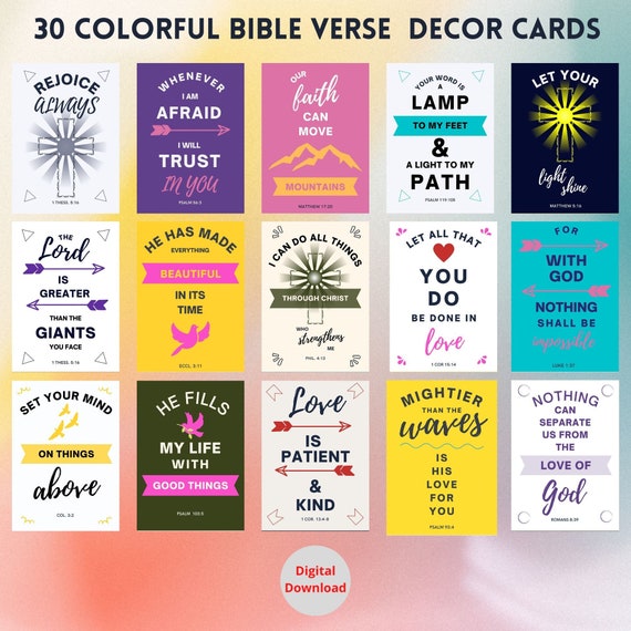 Bible Verse Cards Printable Scripture Affirmation Cards - Etsy