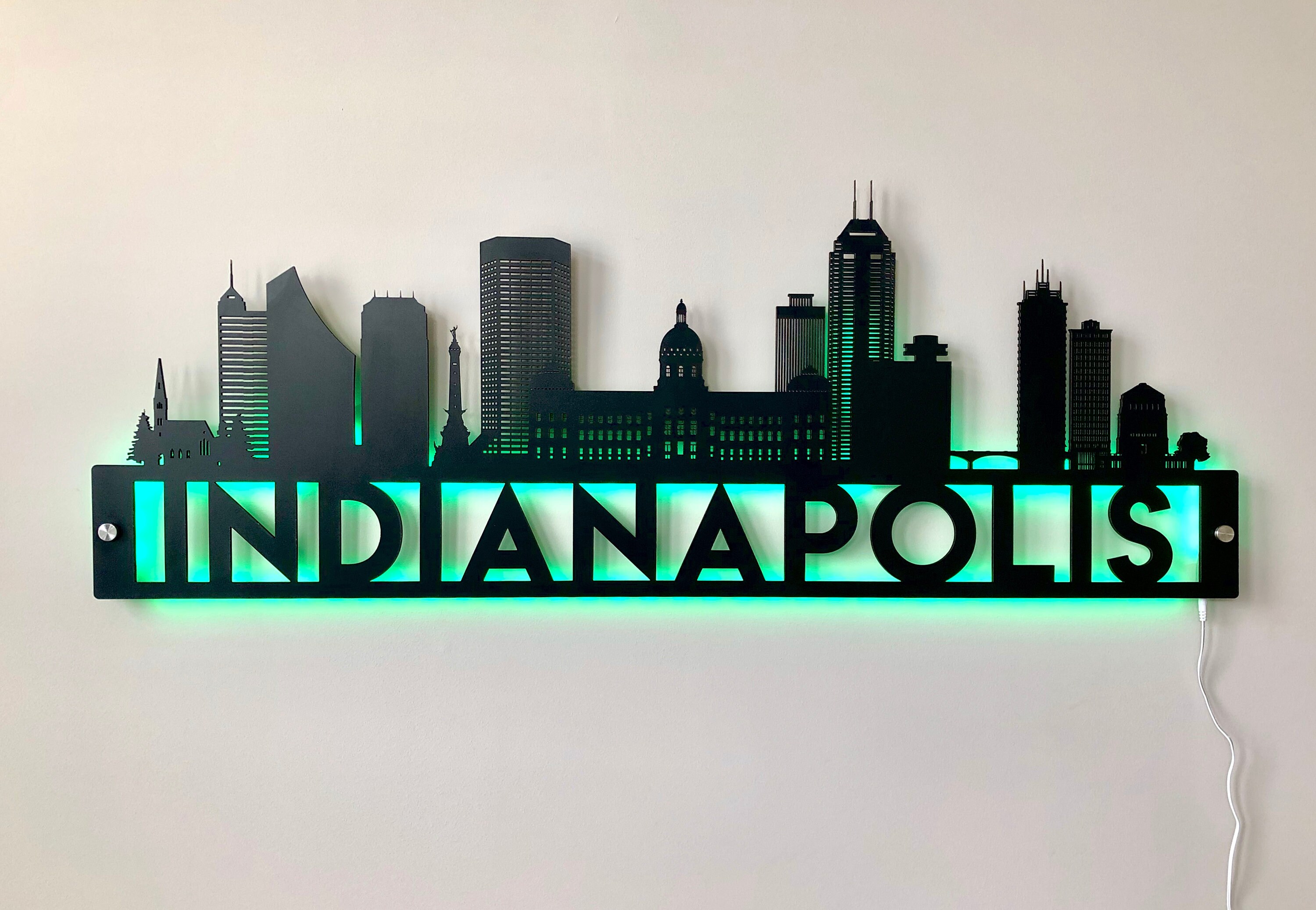 Indianapolis City Skyline Wood Sign, Indianapolis Sign, Indianapolis ...
